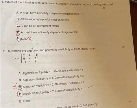 Solved Find The Eigenvalues And A Basis For The Chegg Com