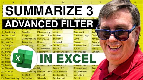 Excel Summarize Data Using Advanced Filtering Episode 2189 Youtube