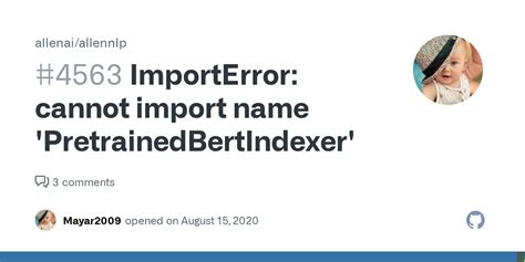 ImportError Cannot Import Name PretrainedBertIndexer Issue Allenai Allennlp GitHub