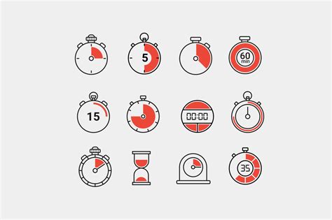 Timer Stopwatch Icons Creative VIP