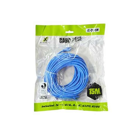 Cabo De Rede Xcell Patch Cord Utp Cat Cmx M Azul Homologado Anatel Xc Cr M