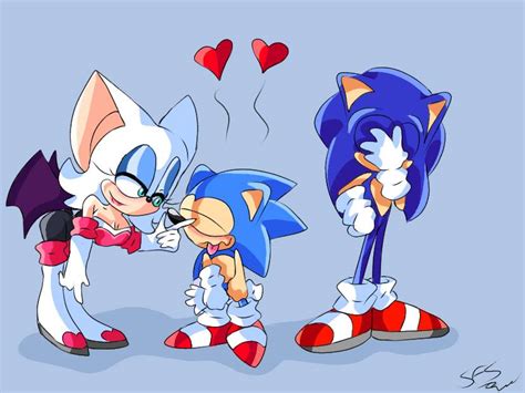 Rouge And Classic Sonic 2 With Modern Sonic By Sfssans567 On Deviantart