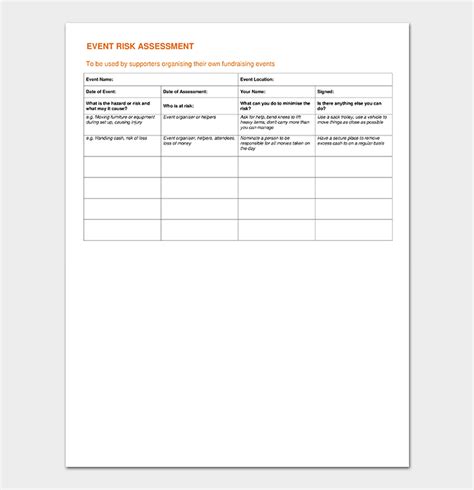 Risk Assessment Form Template 40 Examples In Word Pdf