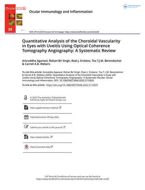 Pdf Quantitative Analysis Of The Choroidal Vascularity In Eyes With