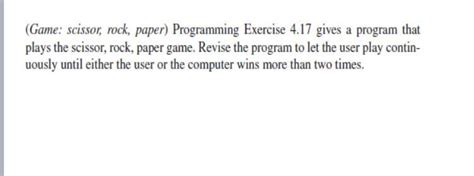 Solved Game Scissor Rock Paper Programming Exercise