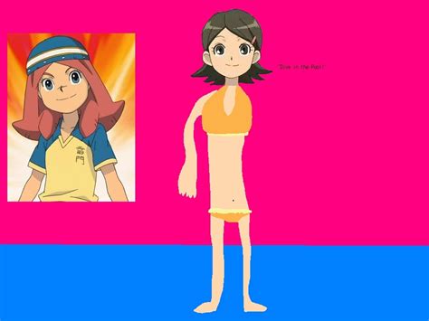 Aki Kino Wearing Bikini In Pool Inazuma Eleven Fan Art 17527000