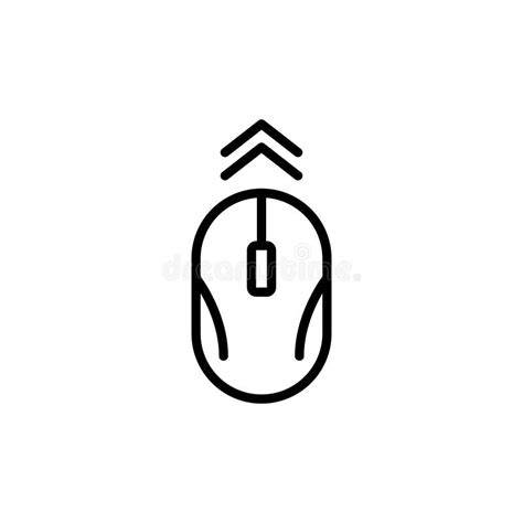 Computer Mouse Swipe Move Arrow Line Icon Mouse Pc Scroll Up Linear Pictogram Stock Vector