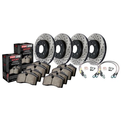 Stoptech 97834013 Sport Disc Brake Pad And Rotor Kit Drilled And