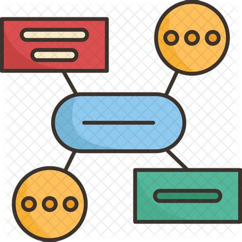Process Diagram Icon Download In Colored Outline Style