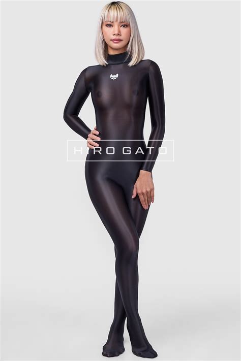 Hiro Gato Sheer Nylon Spandex Catsuit Black Burning Suit Rave Etsy