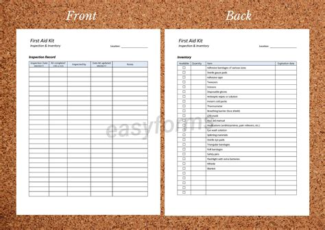 First Aid Kit Checklist Printable