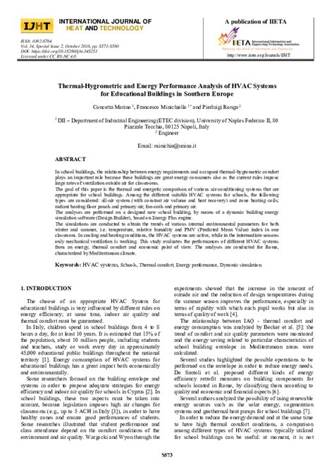 Pdf Thermal Hygrometric And Energy Performance Analysis Of Hvac Systems For Educational