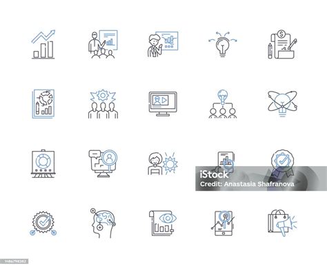 System Line Icons Collection Efficiency Innovation Automation Optimization Integration