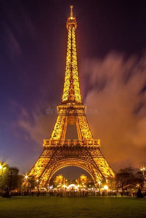 Eiffel Tower At Night In Paris France Editorial Image Image Of