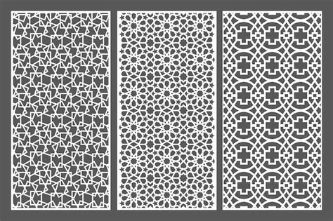 Jali 레이저 Cnc 그래픽용 Jali 디자인 설정 프리미엄 벡터