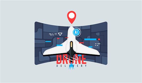 택배 배달 무인 항공기 패키지를 운반하는 무인 항공기의 개념 그림 Multicopter에 대한 스톡 벡터 아트 및 기타 이미지 Multicopter 감지기 개념