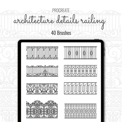 Procreate Architecture Details Railing Brushset Toffu Co