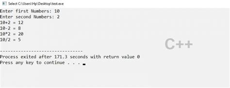 C Program To Divide Multiply Add And Subtract Two Numbers Logic To