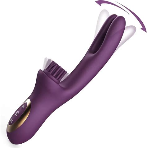 Purple Clitoral Tickling Vibrator Dual Prong Design