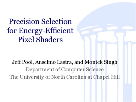 Pdf Precision Selection For Energy Efficient Pixel Shaders