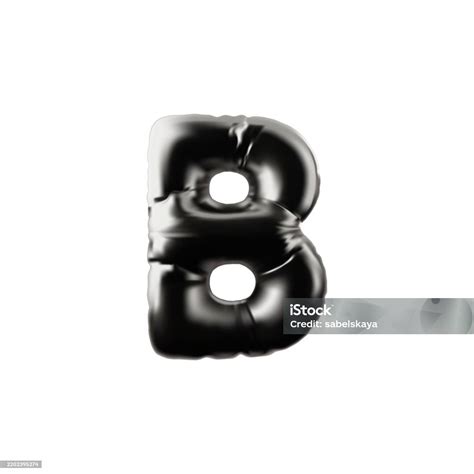 3d 영어 알파벳 대문자 B 검은 풍선 벡터 볼륨 메탈릭 라틴어 글꼴 자음 기호 3차원 형태에 대한 스톡 벡터 아트 및 기타