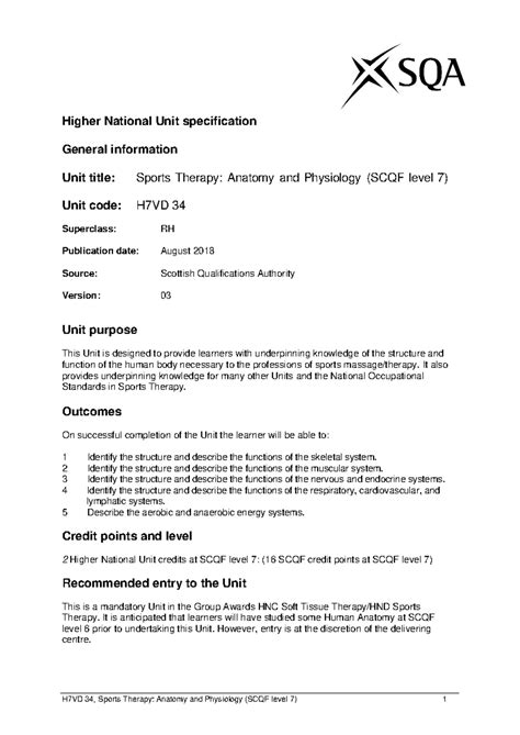 Unit Specification H7vd34 Higher National Unit Specification General Information Unit Title