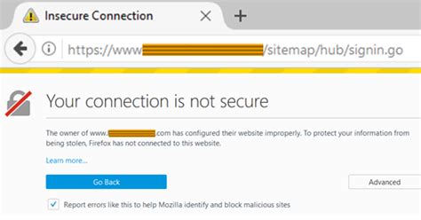 From The Helpdesk Your Connection Is Not Secure