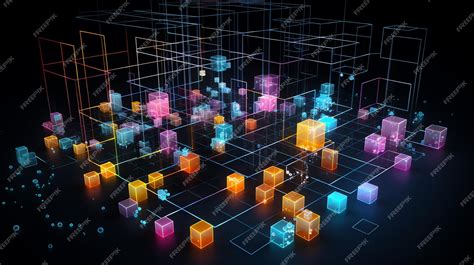 Premium Photo Futuristic Technology Of Infinite Data Matrix Multidimensional Space