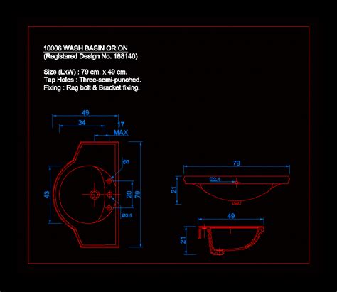 Washbasin Block In Autocad Cad Library