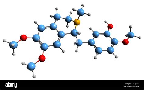 3d Image Of Laudanidine Skeletal Formula Molecular Chemical Structure