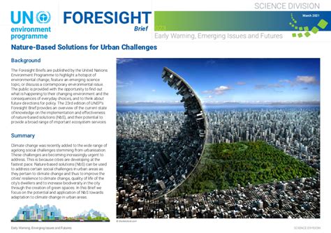 基于自然的城市挑战解决方案