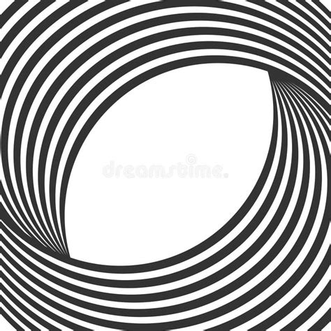 Circles Optical Illusion Black And White Vortex Lines Magic Hole Background Stock Vector