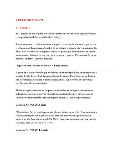Comprendiendo El Lucro Cesante Pdf Daños Y Perjuicios Justicia