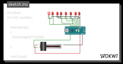 Run Leds Using Anlog In Slider V21 Wokwi Esp32 Stm32 Arduino