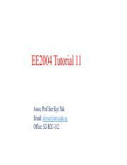 EE2004 Tut11 Solution Pdf EE2004 Tutorial 11 Assoc Prof See Kye Yak Email Ekysee Ntu Edu Sg