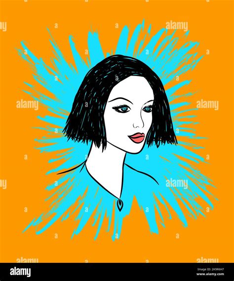 Hand Drawn Fashion Girl Portrait Vector Illustration Stock Vector Image And Art Alamy