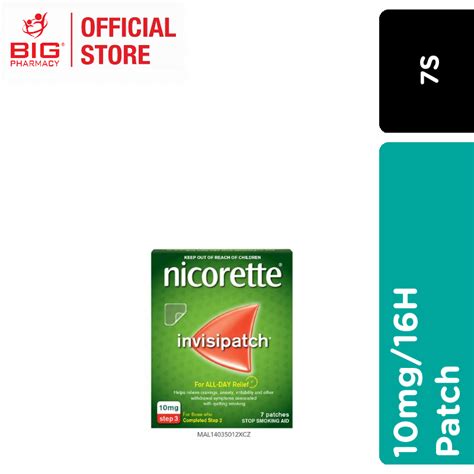 Nicorette Invisi Transdermal Patch 10mg16h 7sbig Pharmacy Malaysia