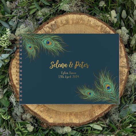 Peacock Guest Book Etsy