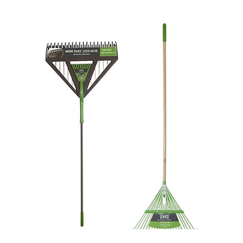 Ames 2 Piece Leaf Raking Set With Poly Rake And Steel Tine Rake At