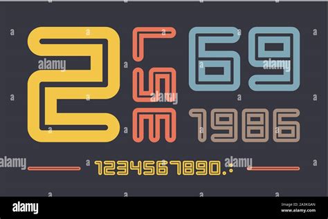 numbers font sport font with numbers and numeric stock vector image