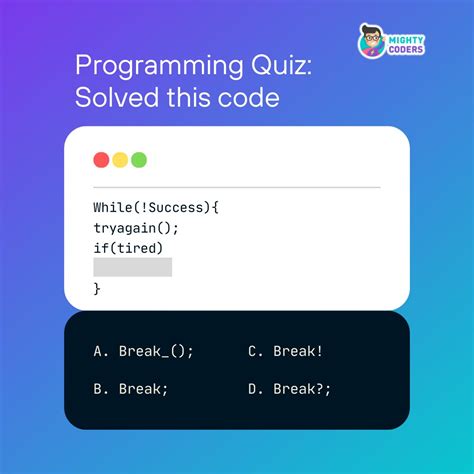Mighty Coders 💻 Programming Quiz Solved This Code