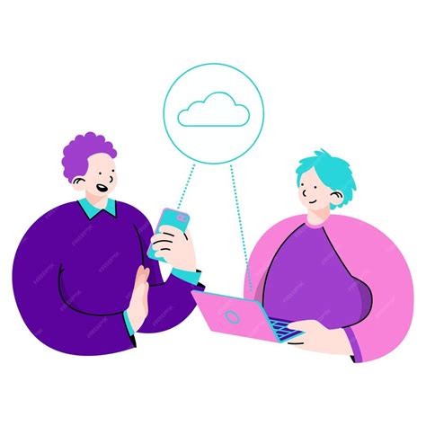 Premium Vector Transferring Data In Cloud Virtual Storage