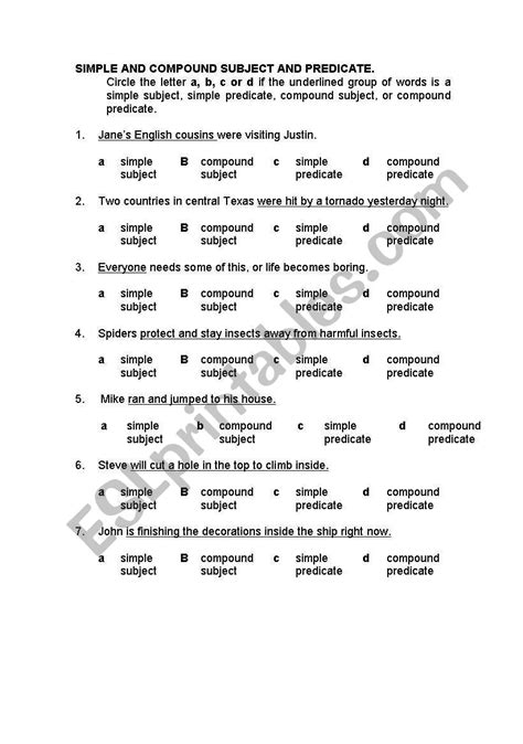 Compound Subject And Compound Predicate