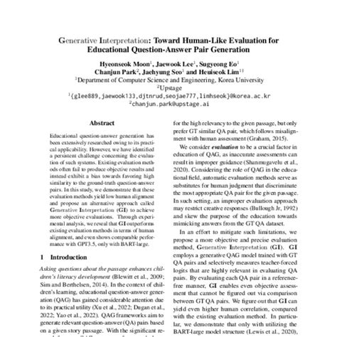 Generative Interpretation Toward Human Like Evaluation For Educational