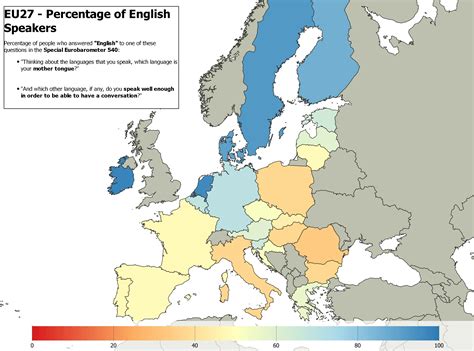 너네 이거 봤어 유럽 국가별 인구 대비 영어 사용 가능자 비율 Daum 카페
