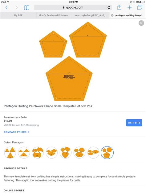 Pentagon Template Quilts Templates Patchwork