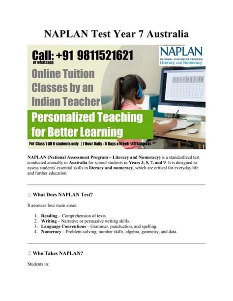 Naplan Test Year 7 Australia Online Coaching Classes By Indian Tutorpdf