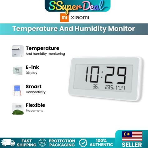 Mi Temperature And Humidity Monitor 2 Xiaomi Temperature And Humidity Monitor Clock Lazada