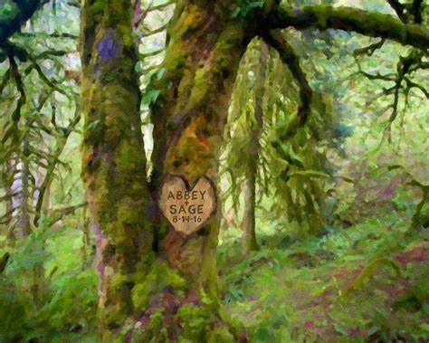 Carved Heart On Tree Personalized Wedding Gift Unique Romantic Etsy