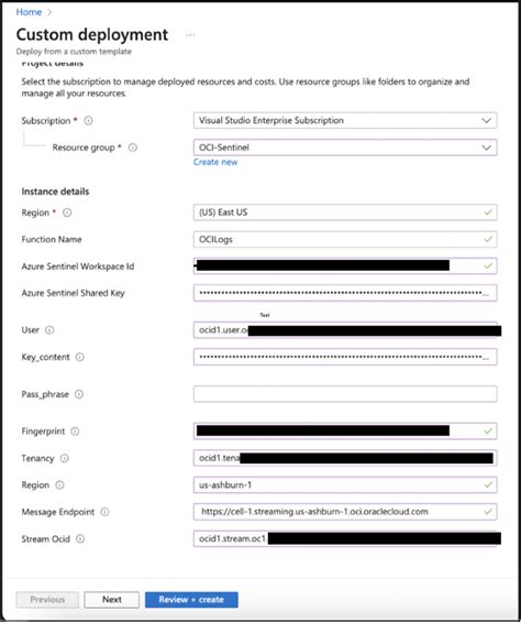 Oci 스트리밍 서비스를 사용하여 Oracle Cloud Infrastructure 로그를 Microsoft Azure